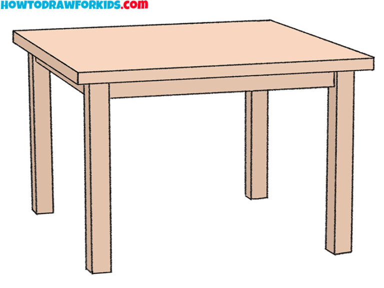 How to Draw a Table - Easy Drawing Tutorial For Kids