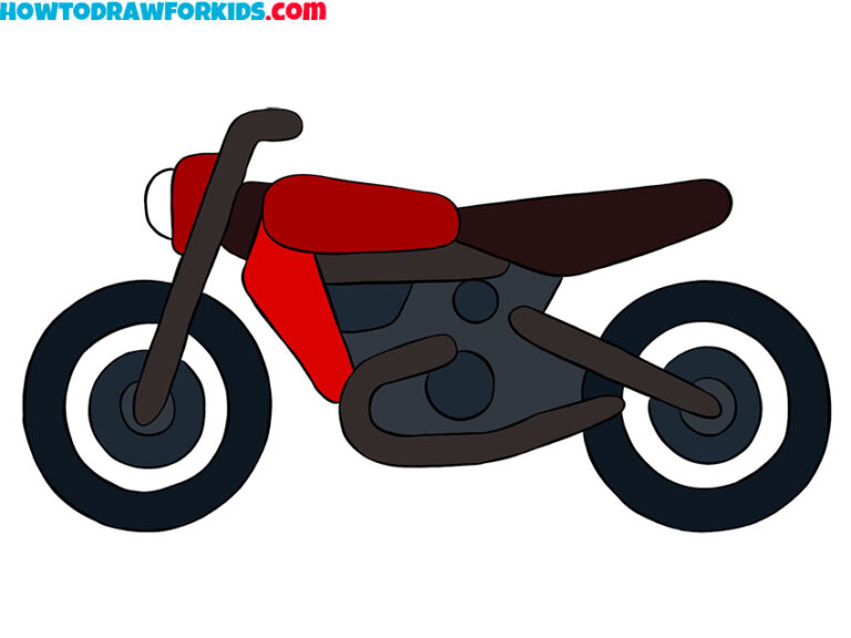 How to Draw a Motorcycle - Easy Drawing Tutorial For Kids