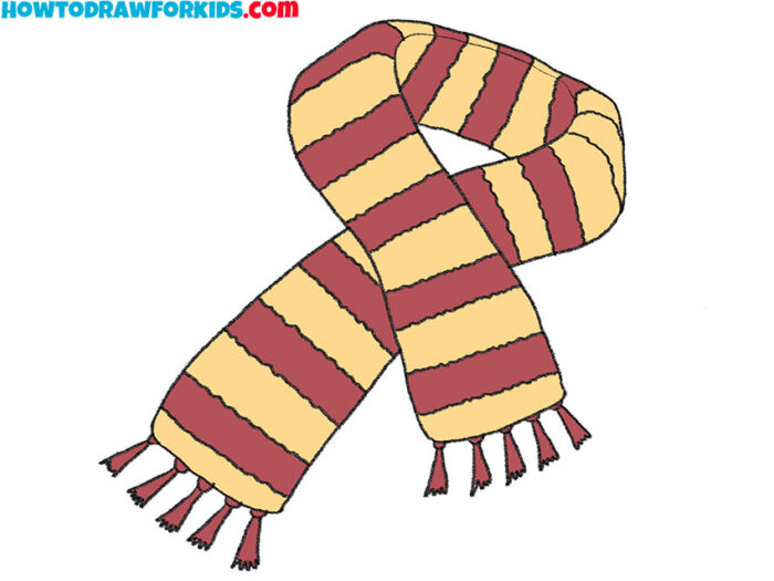 How to Draw a Scarf - Easy Drawing Tutorial For Kids