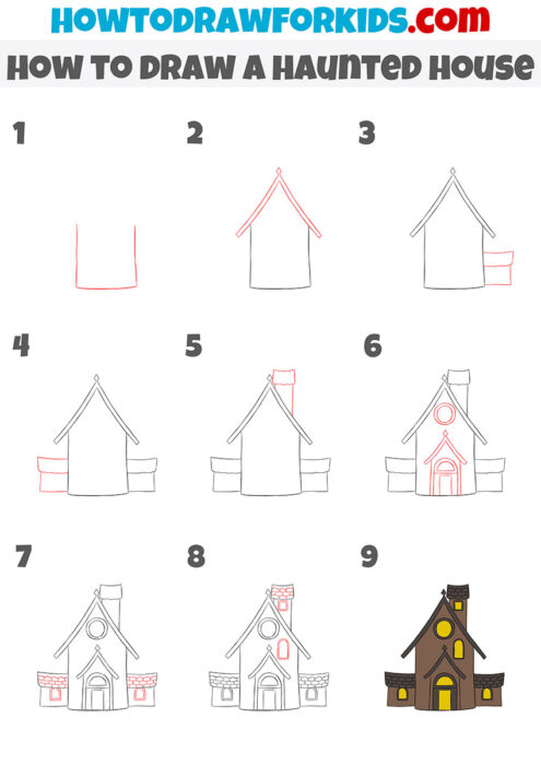 How to Draw a Haunted House - Easy Drawing Tutorial For Kids