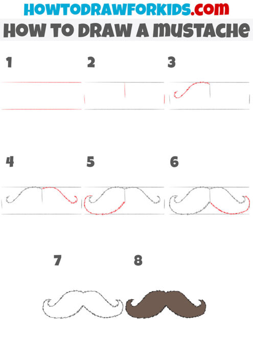 How to Draw a Mustache - Easy Drawing Tutorial For Kids