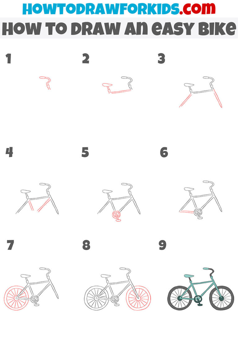 How to Draw a Bike - Easy Drawing Tutorial For Kids