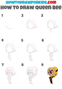 How to Draw Queen Bee - Easy Drawing Tutorial For Kids