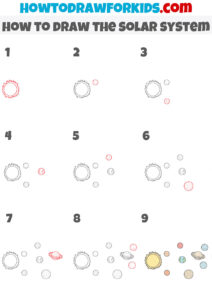 How to Draw the Solar System - Easy Drawing Tutorial For Kids