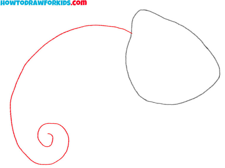 How to Draw a Chameleon - Easy Drawing Tutorial For Kids