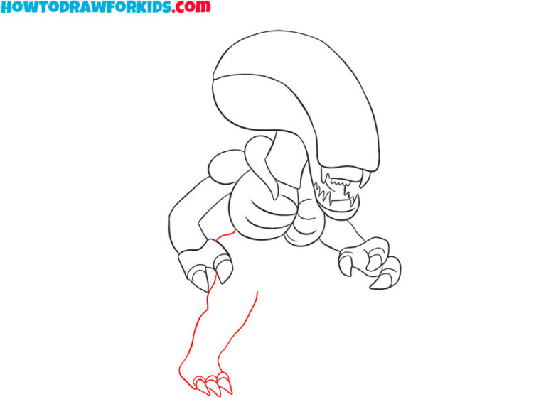 How to Draw a Xenomorph - Easy Drawing Tutorial For Kids