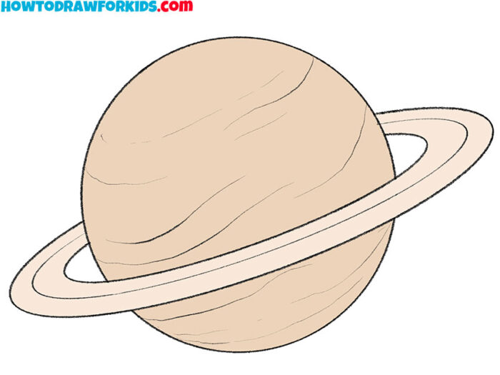 How to Draw Saturn - Easy Drawing Tutorial For Kids
