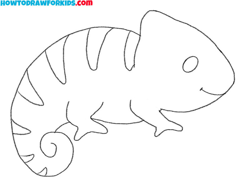 How to Draw a Chameleon - Easy Drawing Tutorial For Kids