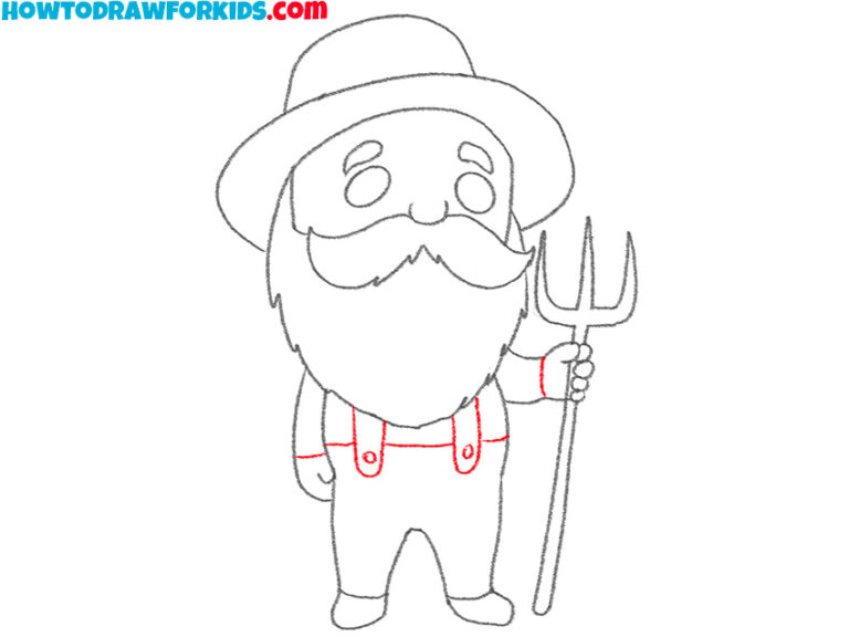How to Draw a Farmer - Easy Drawing Tutorial For Kids