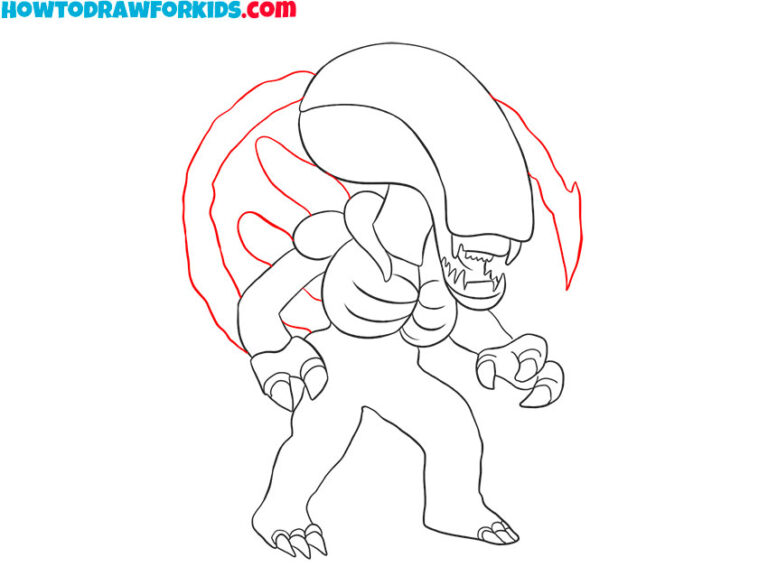 How to Draw a Xenomorph - Easy Drawing Tutorial For Kids