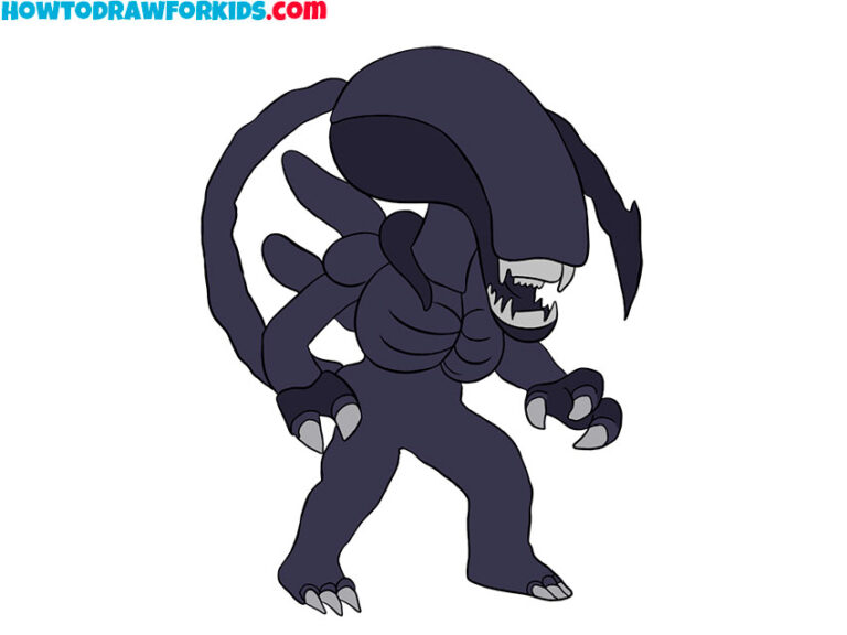 How to Draw a Xenomorph - Easy Drawing Tutorial For Kids