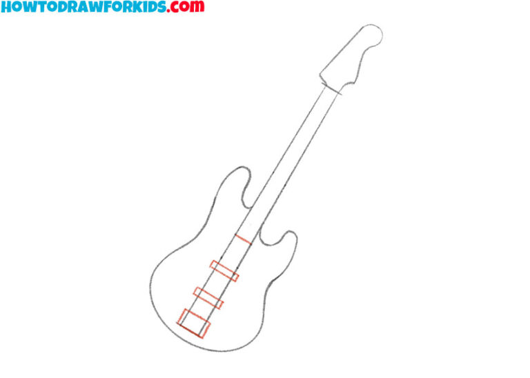 How to Draw a Bass Guitar - Easy Drawing Tutorial For Kids