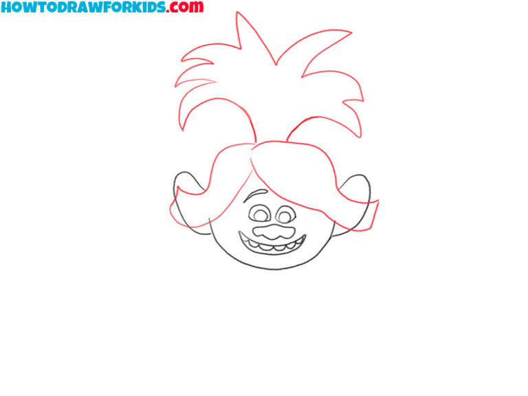 How to Draw Poppy from Trolls - Easy Drawing Tutorial For Kids
