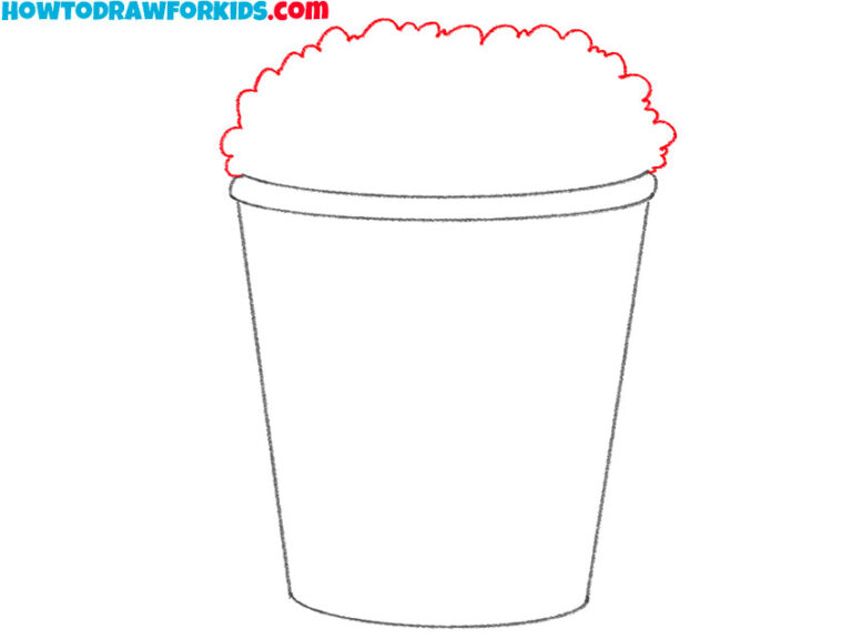 How to Draw Popcorn - Easy Drawing Tutorial For Kids