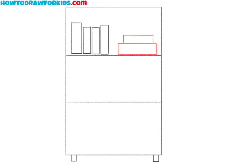 How to Draw Bookshelves - Easy Drawing Tutorial For Kids