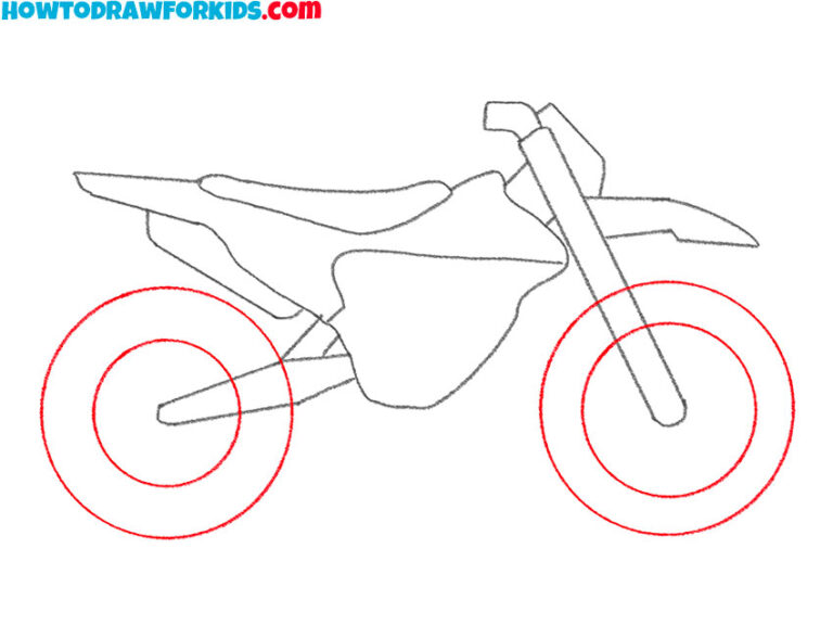 How to Draw a Dirt Bike - Easy Drawing Tutorial For Kids