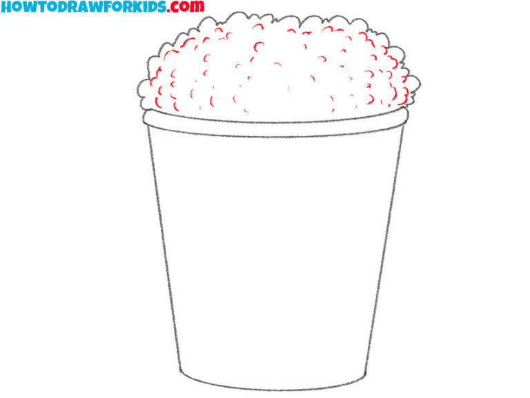 How to Draw Popcorn - Easy Drawing Tutorial For Kids