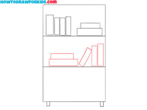 How to Draw Bookshelves - Easy Drawing Tutorial For Kids