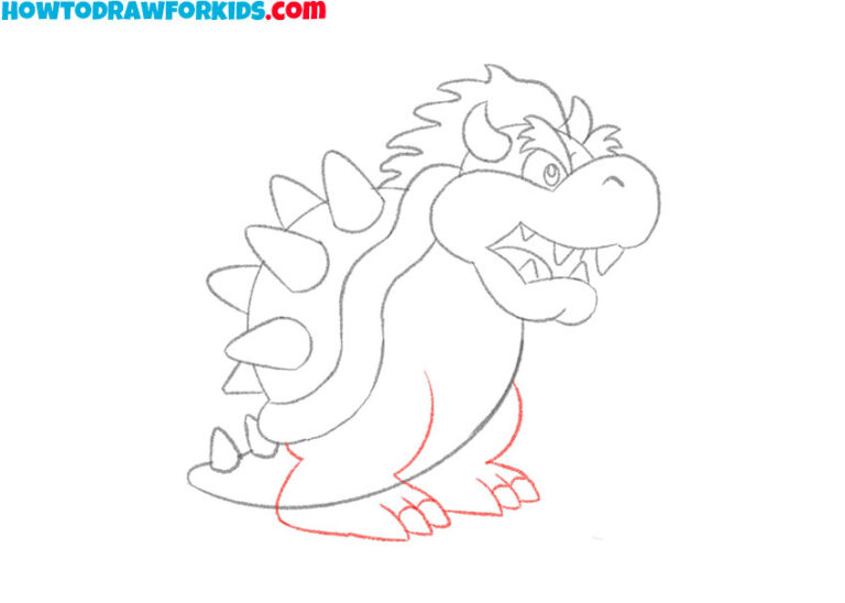 How to Draw Bowser - Easy Drawing Tutorial For Kids
