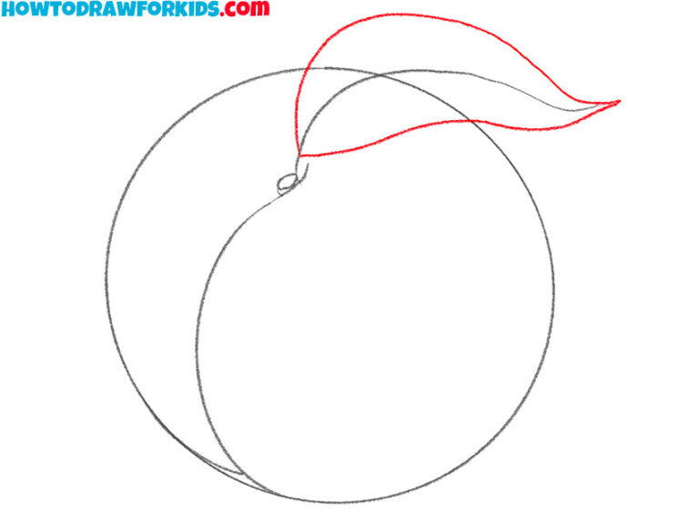How to Draw a Peach - Easy Drawing Tutorial For Kids