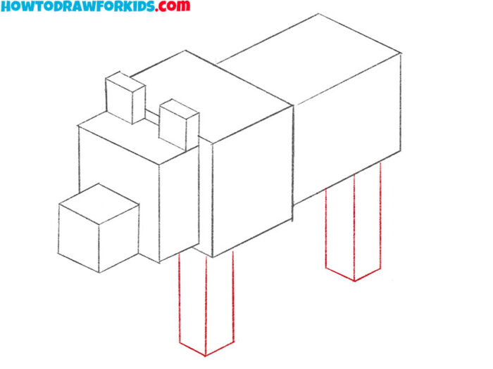 How to Draw a Wolf from Minecraft - Drawing Tutorial For Kids