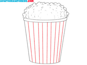 How to Draw Popcorn - Easy Drawing Tutorial For Kids