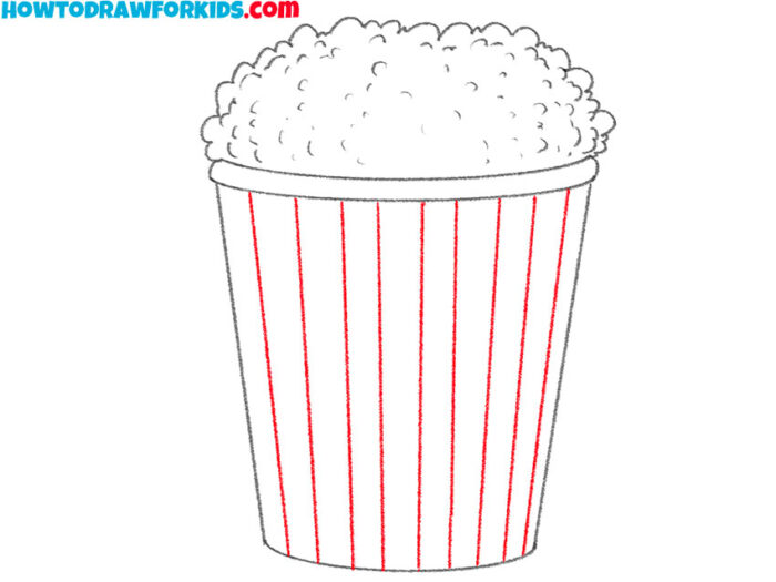 How to Draw Popcorn - Easy Drawing Tutorial For Kids