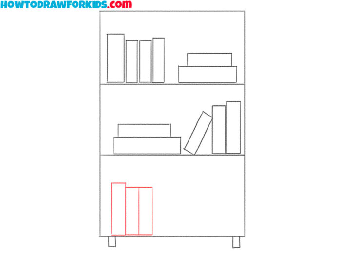 How to Draw Bookshelves - Easy Drawing Tutorial For Kids