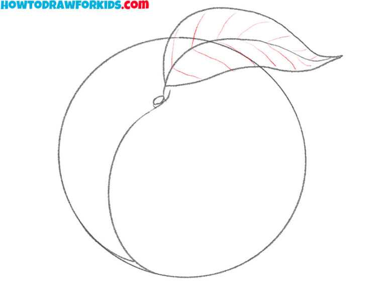 How to Draw a Peach - Easy Drawing Tutorial For Kids
