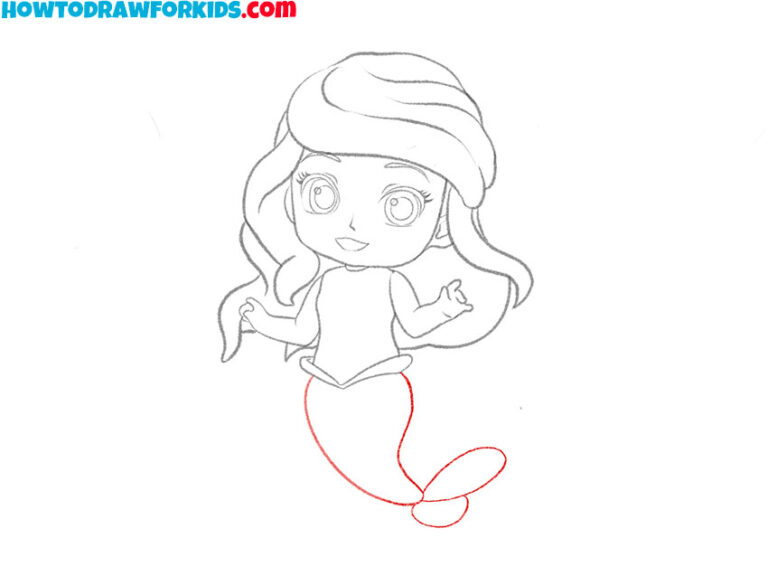 How to Draw Ariel - Easy Drawing Tutorial For Kids