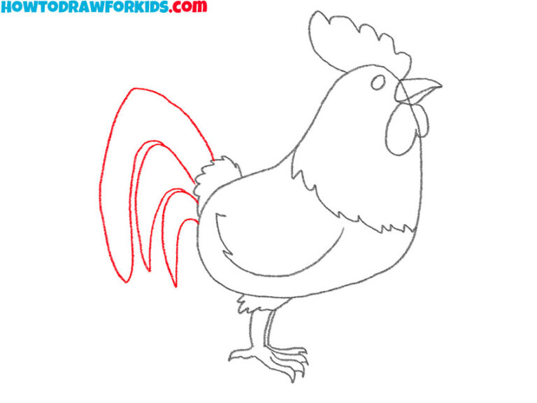 How to Draw a Rooster - Easy Drawing Tutorial For Kids