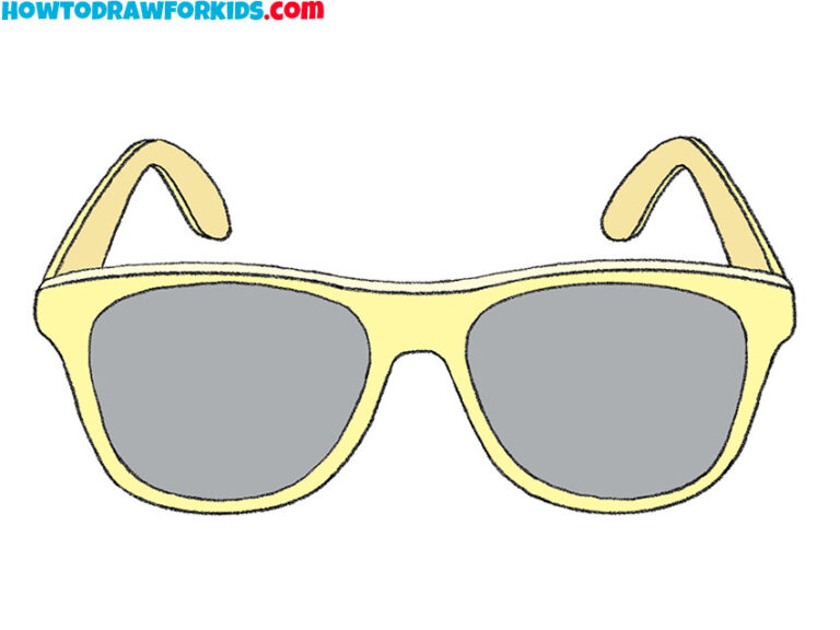 How to Draw Sunglasses - Easy Drawing Tutorial For Kids