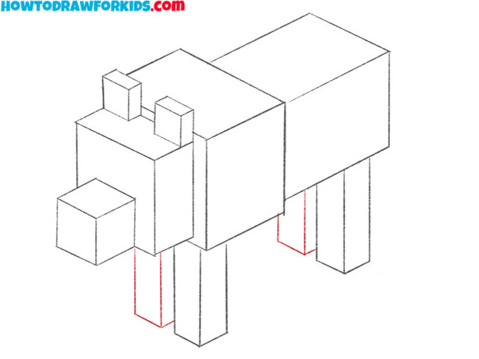 How to Draw a Wolf from Minecraft - Drawing Tutorial For Kids