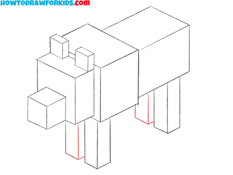How to Draw a Wolf from Minecraft - Drawing Tutorial For Kids