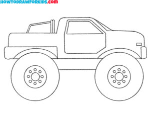 How to Draw a Monster Truck - Easy Drawing Tutorial For Kids