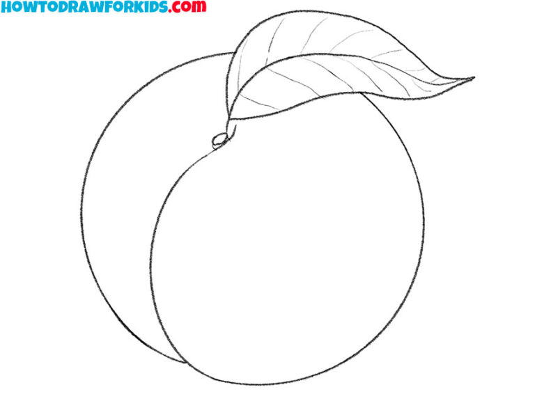 How to Draw a Peach - Easy Drawing Tutorial For Kids