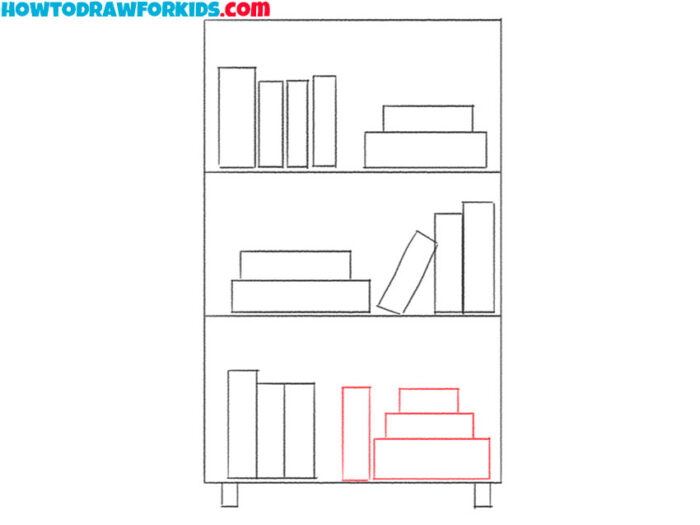 How to Draw Bookshelves - Easy Drawing Tutorial For Kids