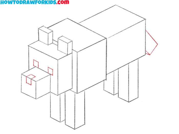 How to Draw a Wolf from Minecraft - Drawing Tutorial For Kids