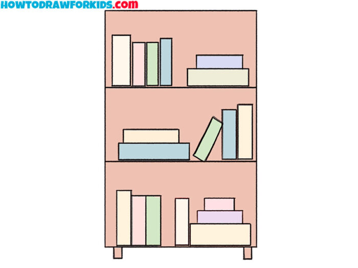 Bookshelves Drawing Images at Mackenzie Sheehy blog
