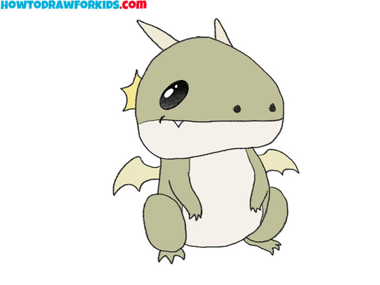 How to Draw a Cute Dragon - Easy Drawing Tutorial For Kids
