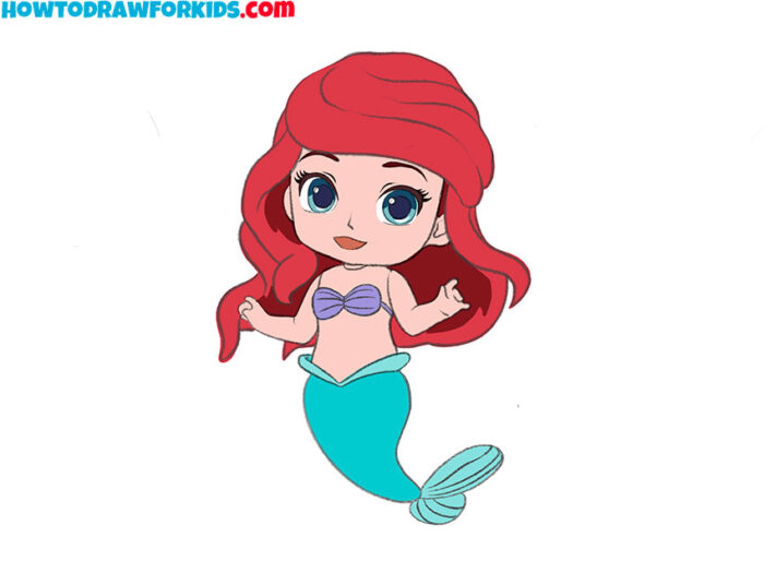How to Draw Ariel - Easy Drawing Tutorial For Kids