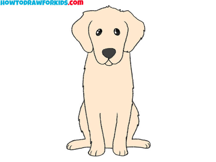 How to Draw a Golden Retriever - Easy Drawing Tutorial For Kids