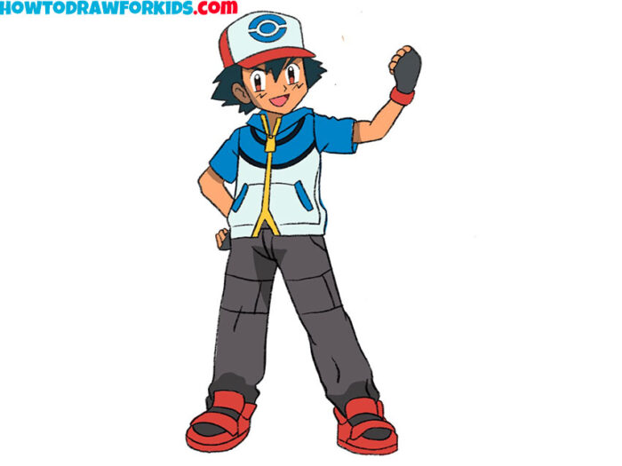 How to Draw Ash Ketchum - Easy Drawing Tutorial For Kids