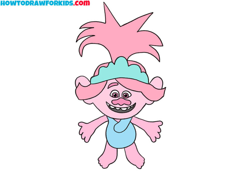 How to Draw Poppy from Trolls - Easy Drawing Tutorial For Kids