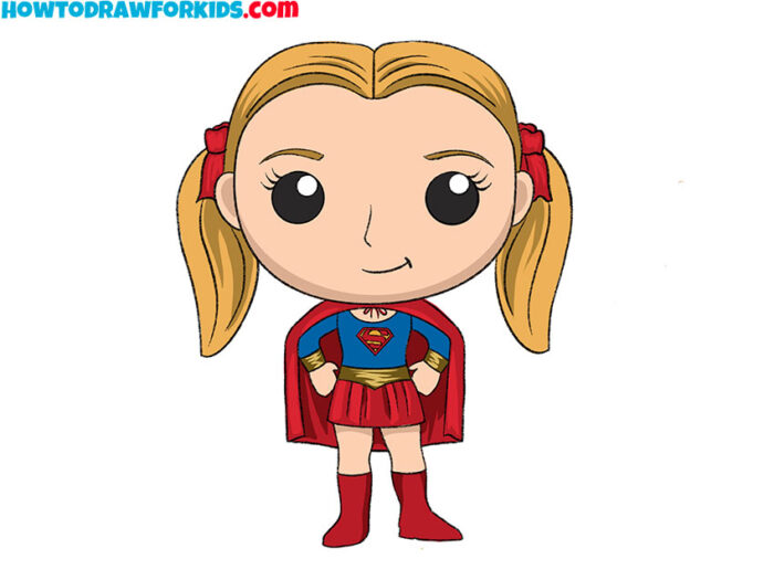 How to Draw Supergirl - Easy Drawing Tutorial For Kids