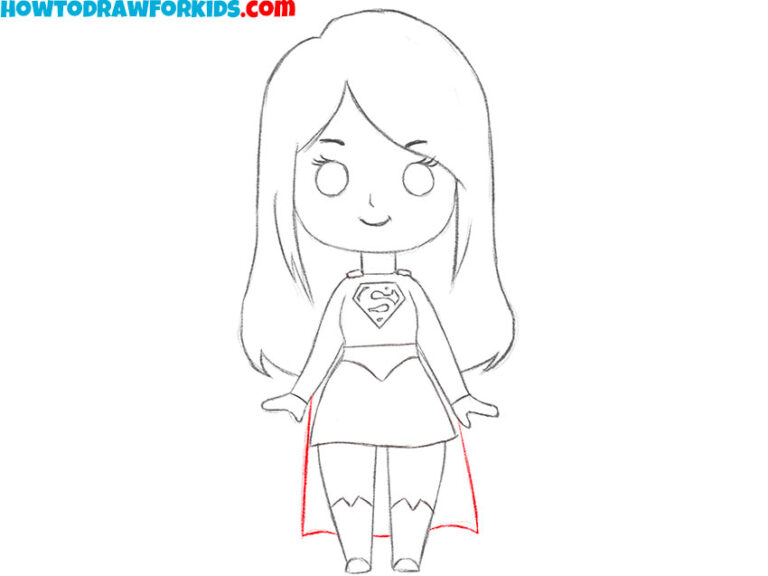 How to Draw Supergirl - Easy Drawing Tutorial For Kids