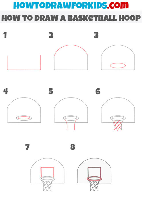 How to Draw a Basketball Hoop - Easy Drawing Tutorial For Kids