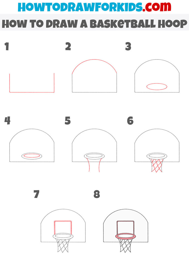 How to Draw a Basketball Hoop - Easy Drawing Tutorial For Kids