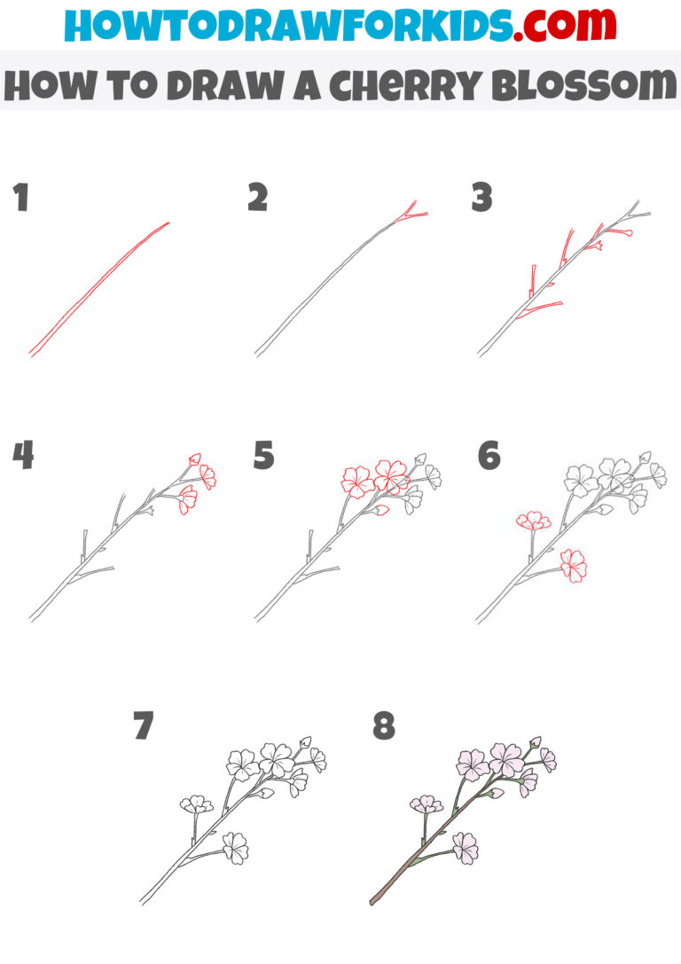 How to Draw a Cherry Blossom - Easy Drawing Tutorial For Kids