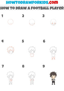 How to Draw a Football Player - Easy Drawing Tutorial For Kids